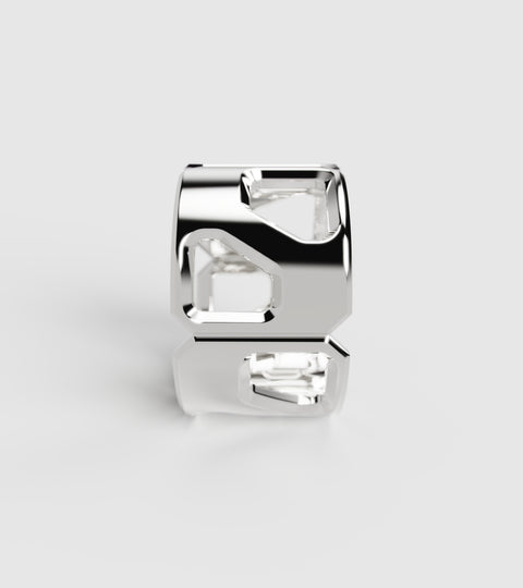 M3 ring Rhodium- Streetwear Rings for Men | Exonaute – EXONAUTE